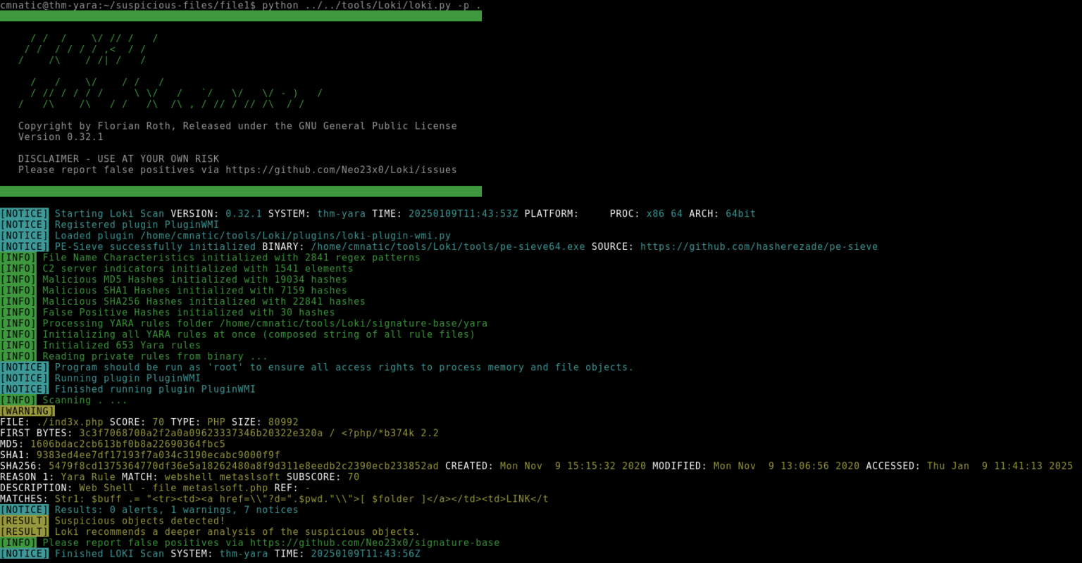 TryHackMe: Yara Complete Walkthrough (SOC Level 1)